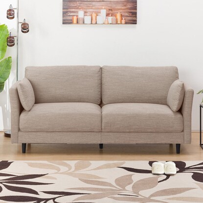 傷・汚れに強いファブリック 3人用布張りソファ(CA10Nシールド布DR-BE)通販 | ニトリネット【公式】 家具・インテリア通販