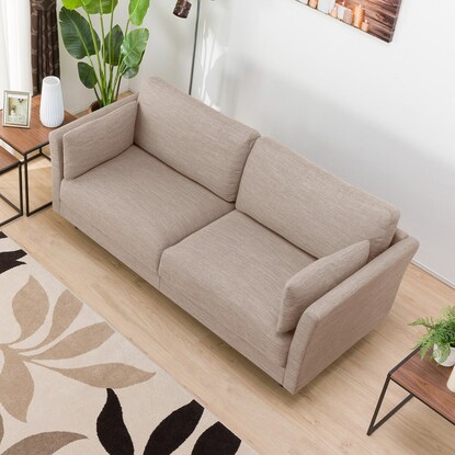 傷・汚れに強いファブリック 3人用布張りソファ(CA10Nシールド布DR-BE)通販 | ニトリネット【公式】 家具・インテリア通販