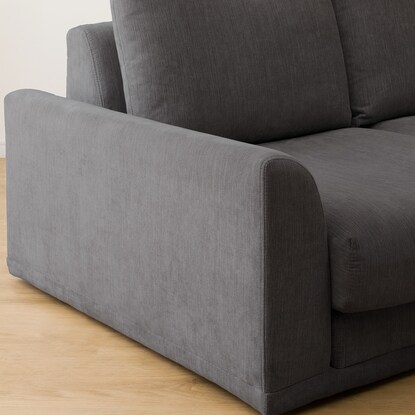 片肘3人掛け布張りローソファ(HM04 DGY)通販 | ニトリネット【公式】 家具・インテリア通販