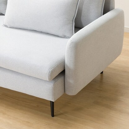 広い座面のゆったりカウチソファ(MS01 3P/シェーズロングセット肘あり Nシールド LGY)通販 | ニトリネット【公式】 家具・インテリア通販