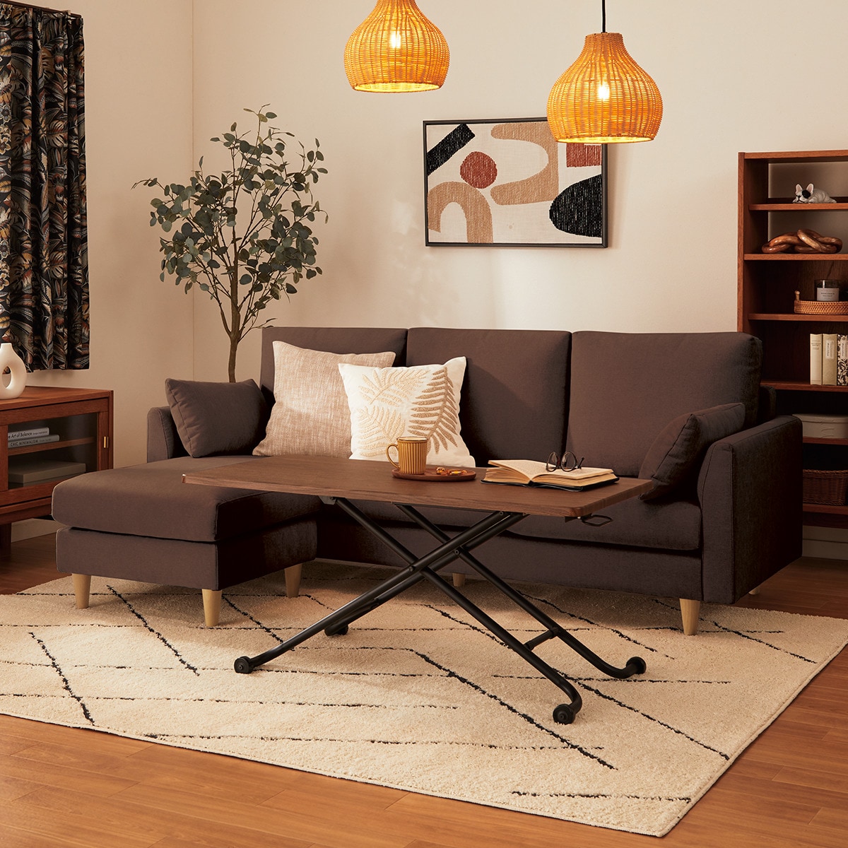 布張りカウチソファ(CS03 SD DBR/LBR) | ニトリネット【公式】 家具・インテリア通販