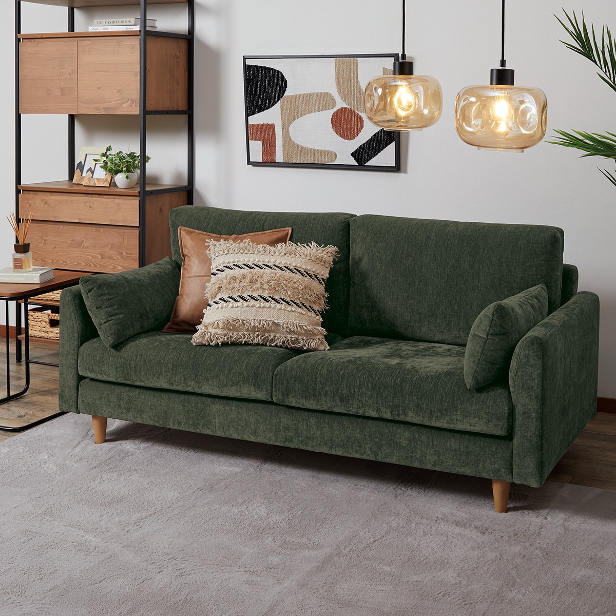 3人掛け布張りソファ(CS03 肘あり SD GR/LBR) | ニトリネット【公式】 家具・インテリア通販