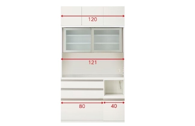 キッチンボードリガーレ上置き付き GL-120KB/80C/40J/H36-120U D50 WH通販 | ニトリネット【公式】 家具・インテリア通販