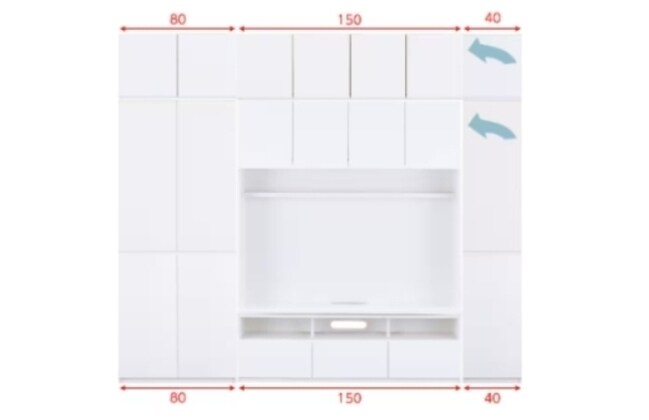 組合せポルテ テレビボード＋キャビネット+上置きセット 150TV/40DD−L/80DD/150U/80U/40U−L WH通販 | ニトリネット【公式】 家具・インテリア通販