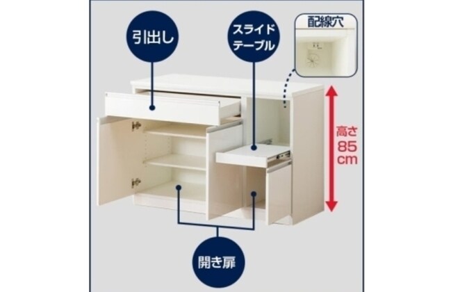 キッチンボード( レジューム120-2AG-S WH/120-2TL-R WH)通販 キッチンボード( レジューム120-2AG-S WH/120-2TL-R WH)通販