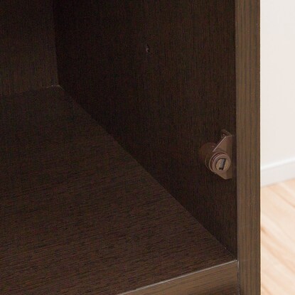 上置き付き壁面ユニットキャビネット(ウォーレン 40-2D DBR 左開き)通販 | ニトリネット【公式】 家具・インテリア通販