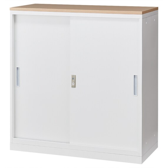 スチール書庫(引き戸 NT-88 天板・ベース付き OAK/WH) | ニトリネット【公式】 家具・インテリア通販