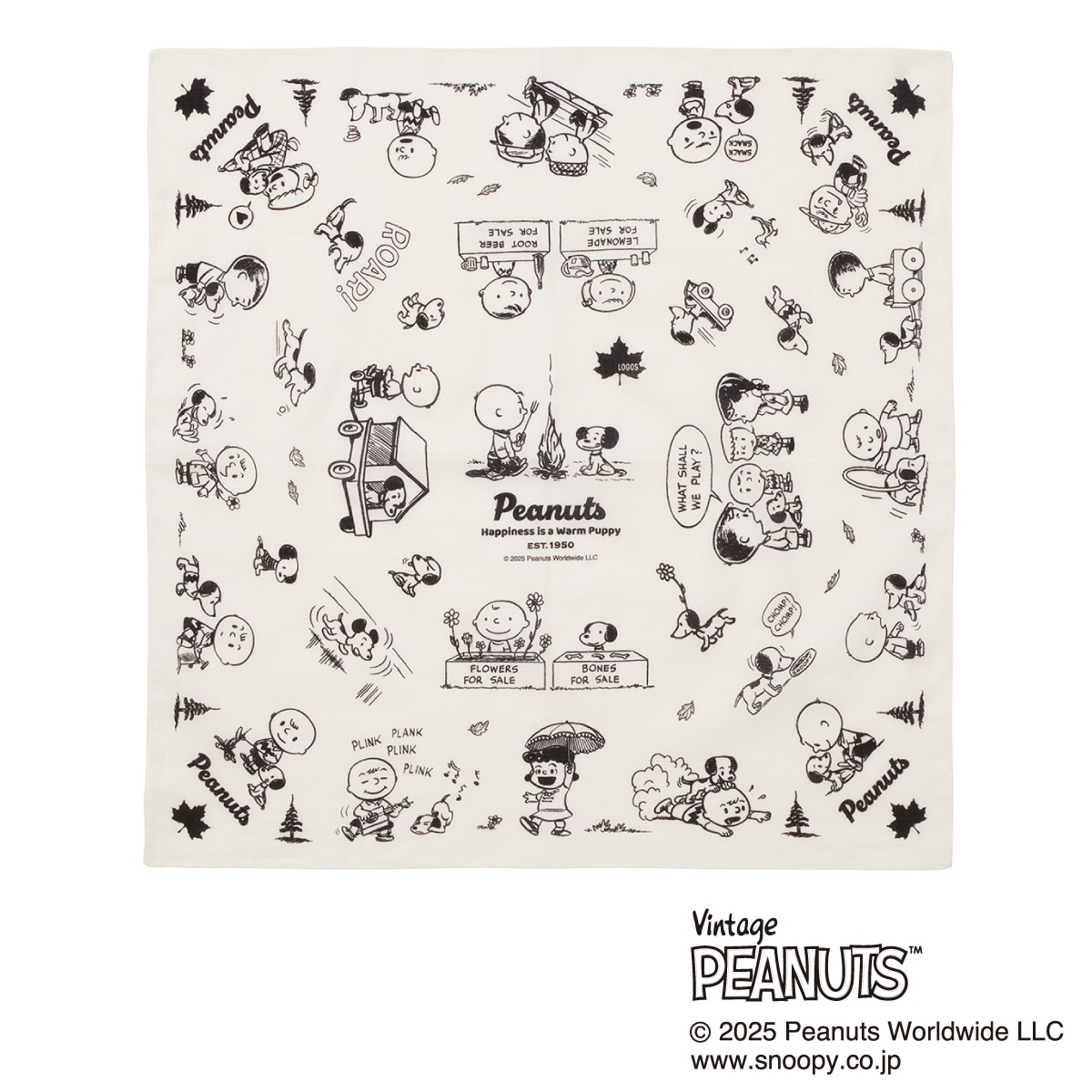 LOGOS SNOOPY（PEANUTS 75years)バンダナ ホワイト | ニトリネット【公式】 家具・インテリア通販