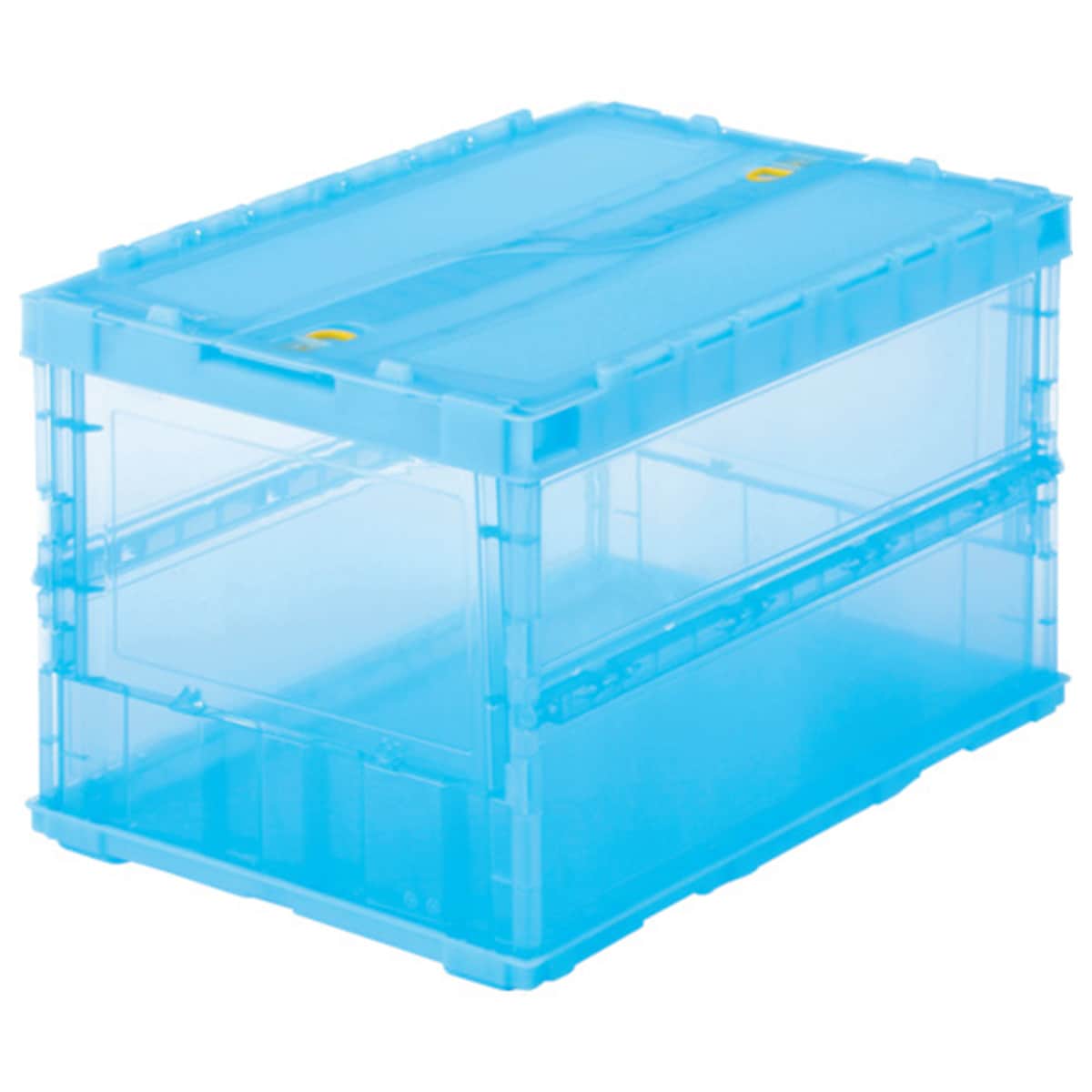 TRUSCO 折りたたみコンテナスケルコン 薄型タイプ スライドロックフタ付き 50L(透明ブルー)通販 | ニトリネット【公式】 家具・インテリア通販