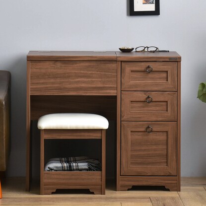 ドレッサーとデスクがひとつになった一台二役のドレッサーデスク(70-80D BR)通販 | ニトリネット【公式】 家具・インテリア通販