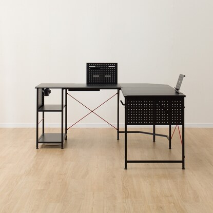 ゲーミングL型コーナーデスク(GM003 160 BK/RE)通販 | ニトリネット【公式】 家具・インテリア通販