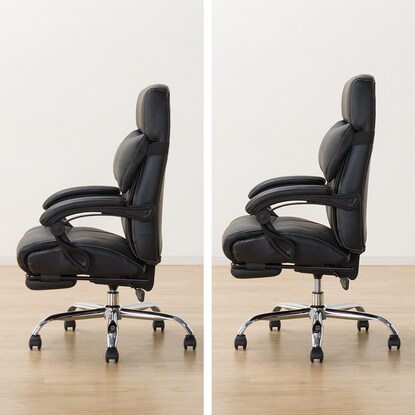 オフィスチェアフットレスト付き(OC702 革BK)通販 | ニトリネット【公式】 家具・インテリア通販